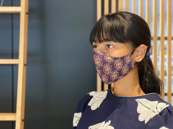 Japanese Vintage Kimono Mask Katazome (Murasaki Koushi) – VPL